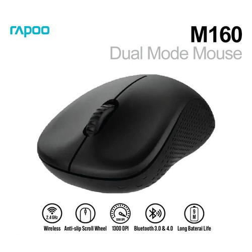 Promo ORI RAPOO M160 MOUSE WIRELESS MULTIFUNGSI SILENT CLICK HITAM - 2 TAHUN - Kota Depok ...