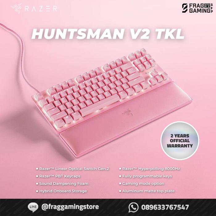 Jual Razer Huntsman V2 TKL Quartz Mechanical Gaming Keyboard Pink ...
