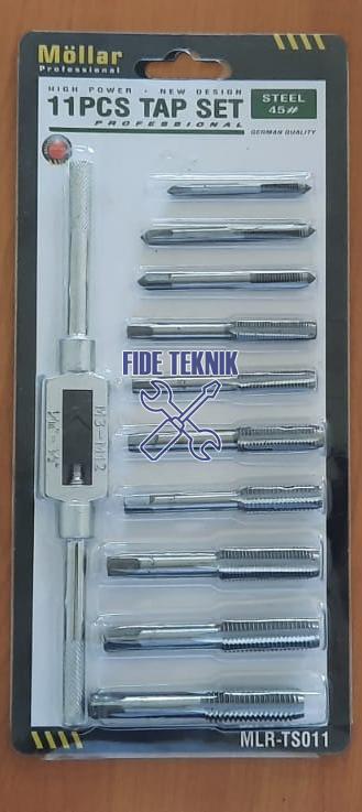 Jual MOLLAR TS011 Hand Tap Set 11 Pcs - Alat Tap Pembuat Drat Ulir ...