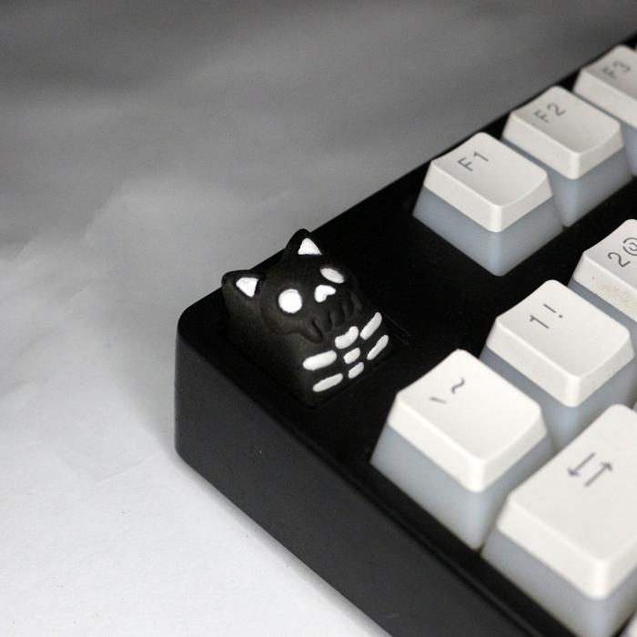 Promo Spooky Cat Black Gold Keycaps/Mechanical Keycaps/Resin Keycaps ...