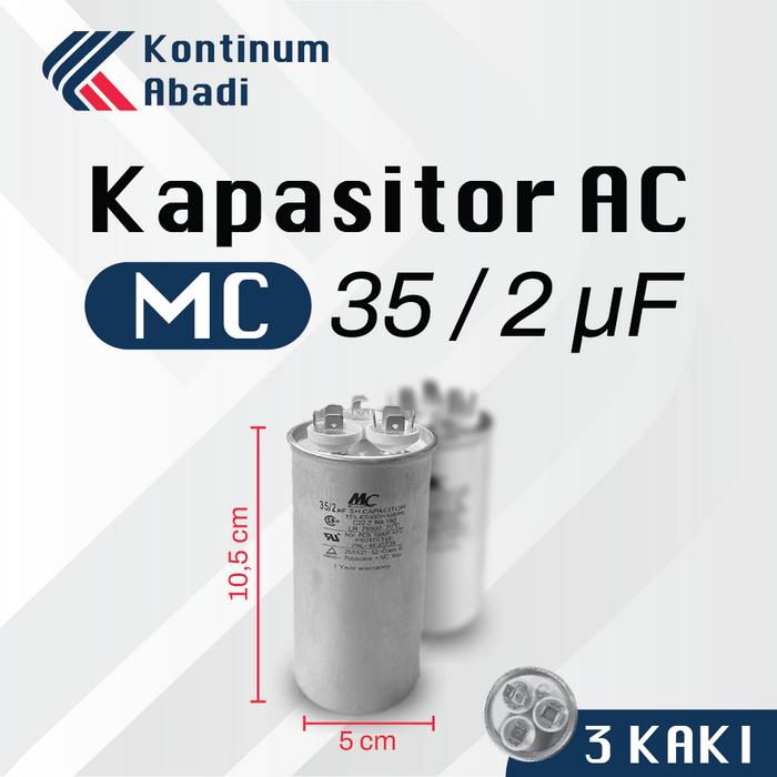 Jual KAPASITOR / CAPASITOR 3 KAKI AC MEREK MC | 35/2 uF / MIKRO - Jakarta Utara - Kontinum Abadi ...