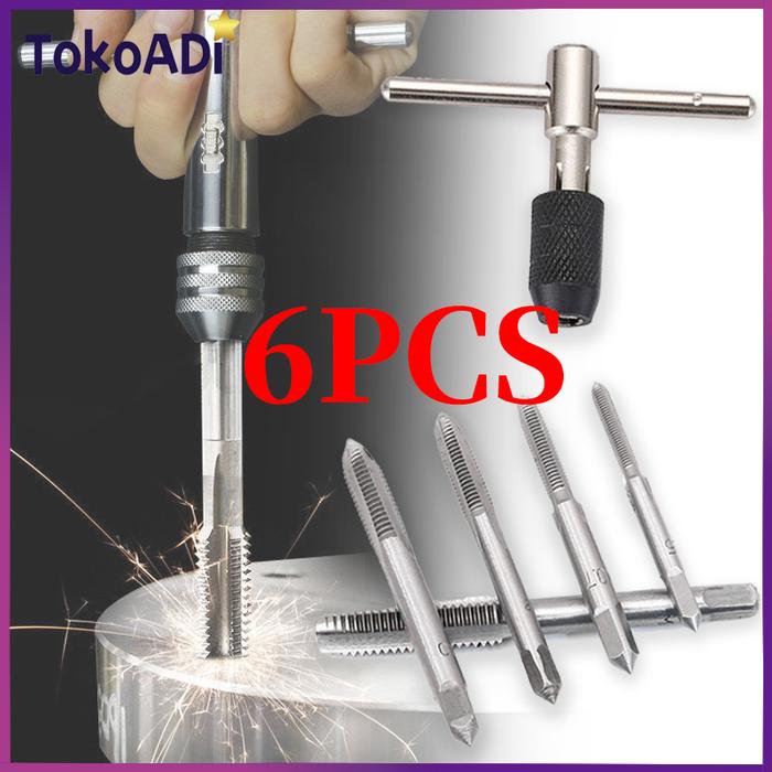 Promo M3-M8 Tap Wrench Set Alat Metrik Alat Pembuat Drat Metric Hand ...