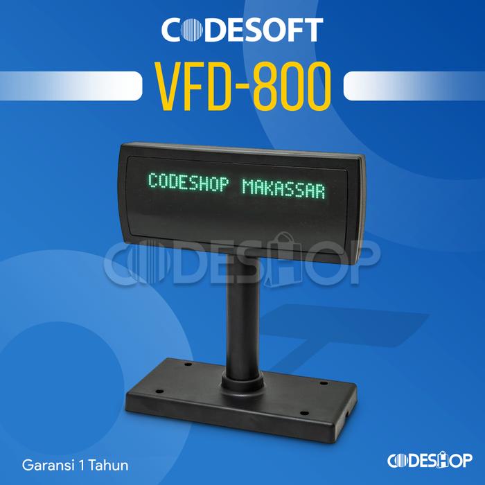 Jual CUSTOMER DISPLAY KASIR - POLE DISPLAY CODESOFT VFD800 - USB - Kota Makassar - codeshop ...