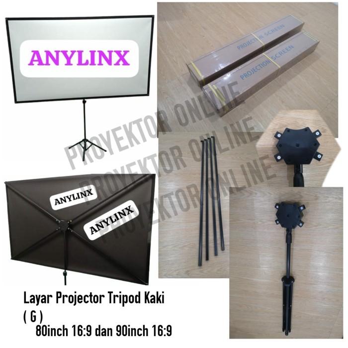 Jual Layar Projector Tripod Kaki (G) - 90" Inch Format 16:9 - Jakarta ...