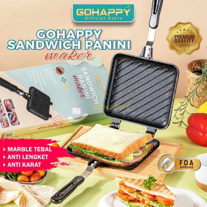 Promo Alat Panggang Roti SANDWICH MAKER PANINI | PANCI GOHAPPY Bread ...