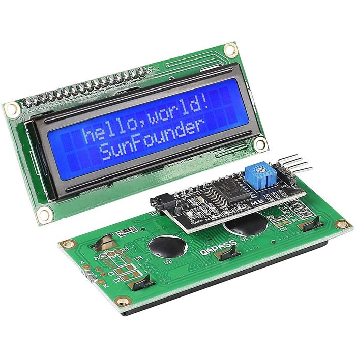Jual LCD1602 Plus I2C Module Blue Screen 16x2 Character LCD Display 5V ...