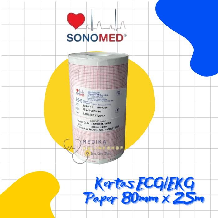 Jual Kertas ECG / EKG Paper Roll 80mm x 25m - SONOMED - Kota Medan ...