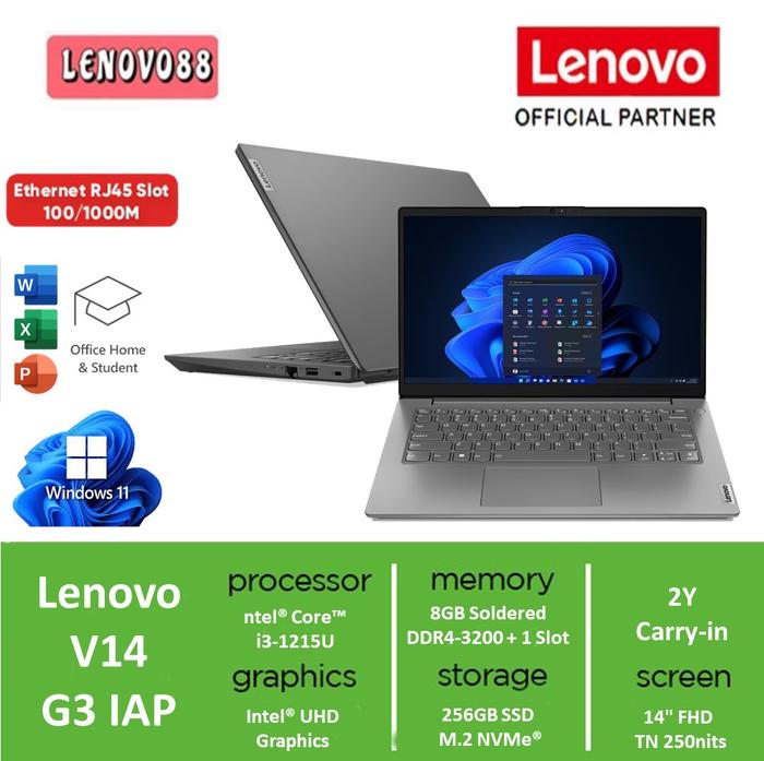 Jual Lenovo V14 G3 IAP AMID Core i3-1215U 8GB 256GB SSD WIN11 OHS 14" FHD - Jakarta Pusat ...