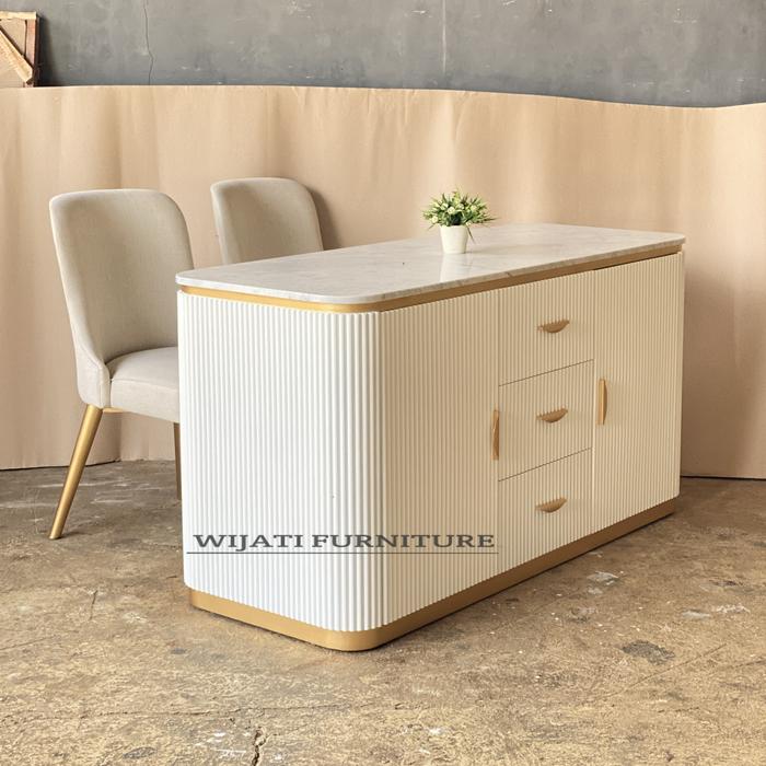 Jual Island Table Meja Dapur Top Marmer Putih - Kab. Jepara - WIJATI ...