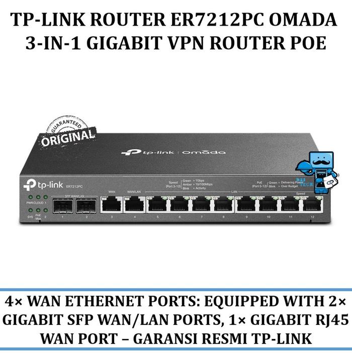 Promo Tp-Link Router Er7212pc Omada 3-In-1 Gigabit Vpn Router Poe ...