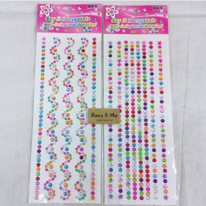 Jual Sticker Stiker Rhinestone Manik Kombinasi - Gelombang - Jakarta ...