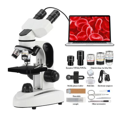 Jual Mikroskop Binokuler Komposit 40X-2000X dengan Slide Mikroskop ...