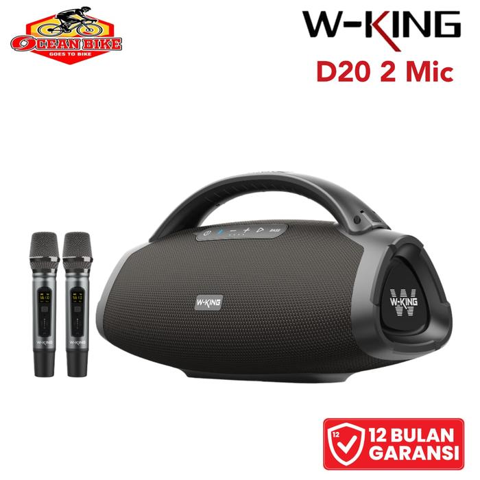Promo WKING D20 Speaker Bluetooth Wireless Karaoke Portable 2 Mic Party ...