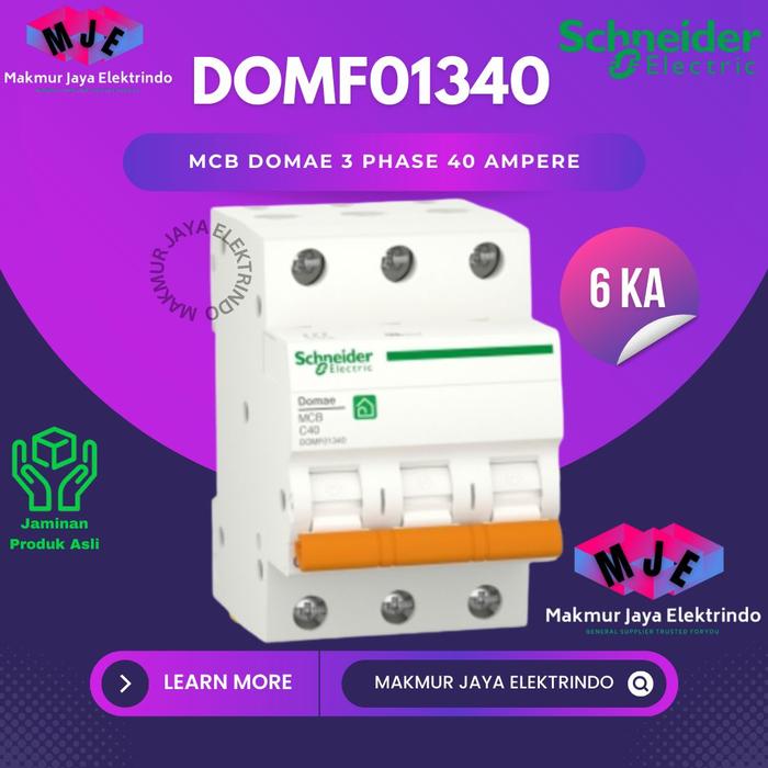 Jual MCB 3 Phase 40 Ampere Domae 3P 40A 6kA 3 Pas 40Amper Schneider ORI SNI - Jakarta Pusat ...