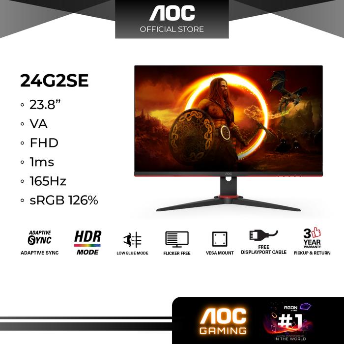 Jual MONITOR GAMING AOC 24G2SE 24" VA 165Hz 1ms FHD - Kab. Sukoharjo ...