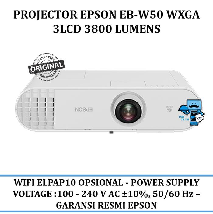Promo Projector Epson Eb-W50 Wxga 3lcd 3800 Lumens - Garansi Resmi ...