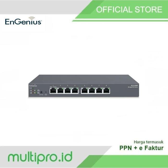 Promo EnGenius ECS1008P Cloud Managed Gigabit 55W 8 Port PoE Switch Cicil 0% 3x - Jakarta Utara ...