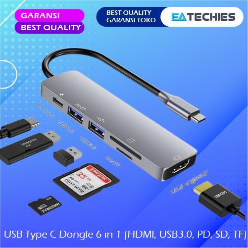 Jual Converter Hub USB Type C to 6 in 1 HDMI USB3.0 PD SD TF USB-C ...