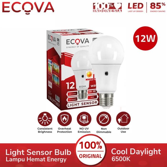 Jual Lampu LED 12W Sensor Cahaya Ecova Bohlam Light Sensor Bulb ...