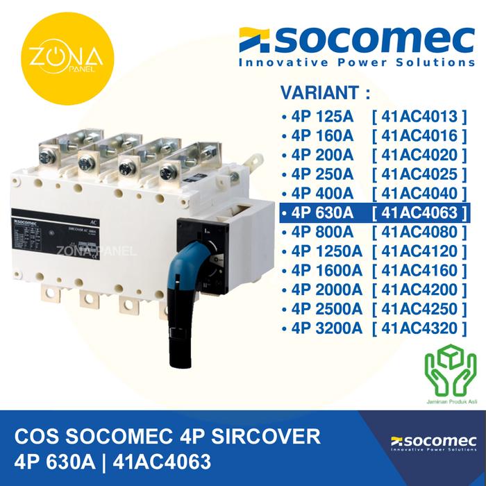 Jual COS CHANGE OVER SWITCH SOCOMEC SIRCOVER 4P 630A 41AC4063 - Jakarta Pusat - ZONA PANEL ...