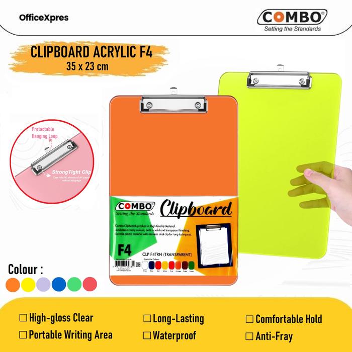 Jual Clipboard Acrylic F4 / Papan Jalan Akrilik F4 / Papan Ujian ...