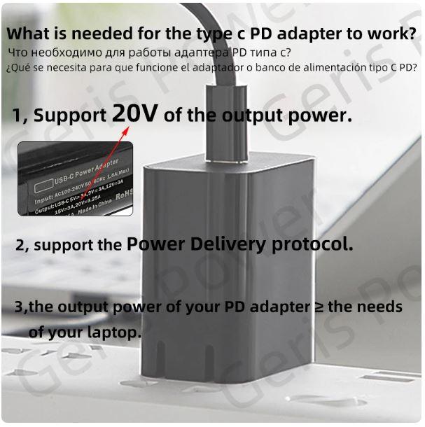 Jual Power Cable 100w Usb Type C To Dc Pd Charger For Laptop Universal ...
