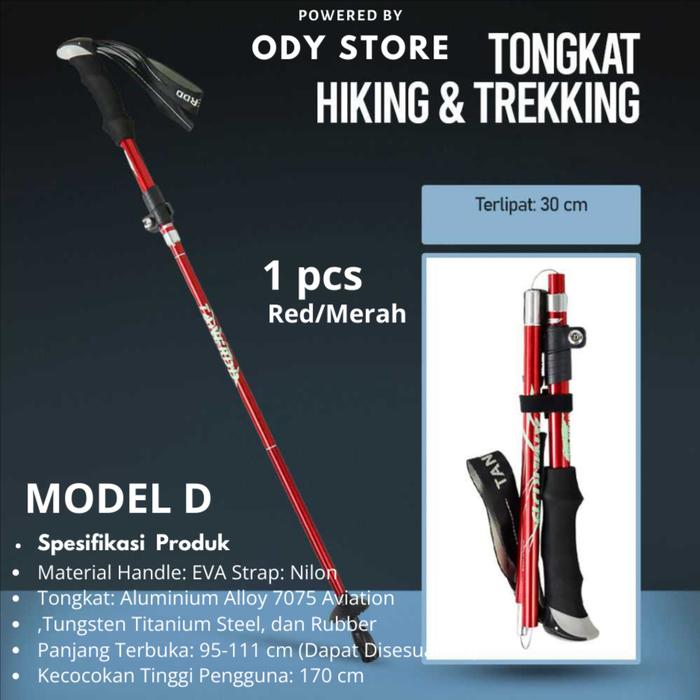 Promo TONGKAT STICK HIKING TREKKING POLE NAIK GUNUNG LIPAT WITH SAFETY ...