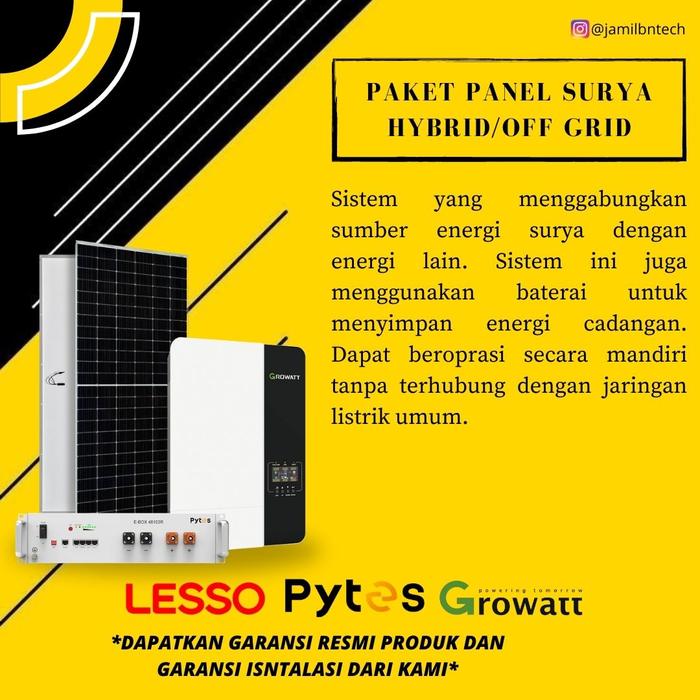 Jual PLTS Hybrid Off Grid Inverter 3kw PV 2.750wp Battery lifep04 5 ...