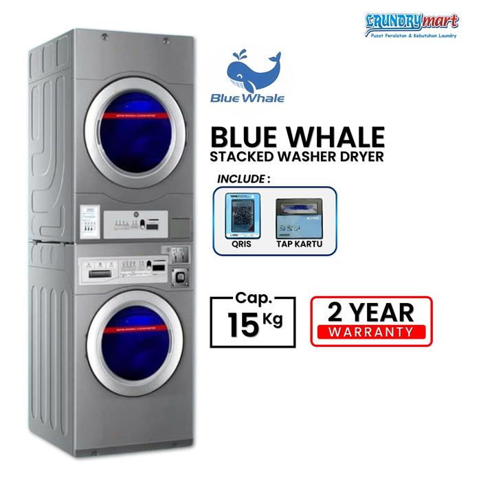 Jual STACK LAUNDRY SYSTEM CARD MESIN CUCI - PENGERING BLUE WHALE 12KG ...