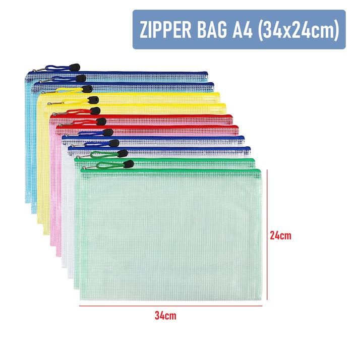 Jual Zipper Bag / Map Jaring / Map Ziper / Travel Pouch / Map Resleting ...