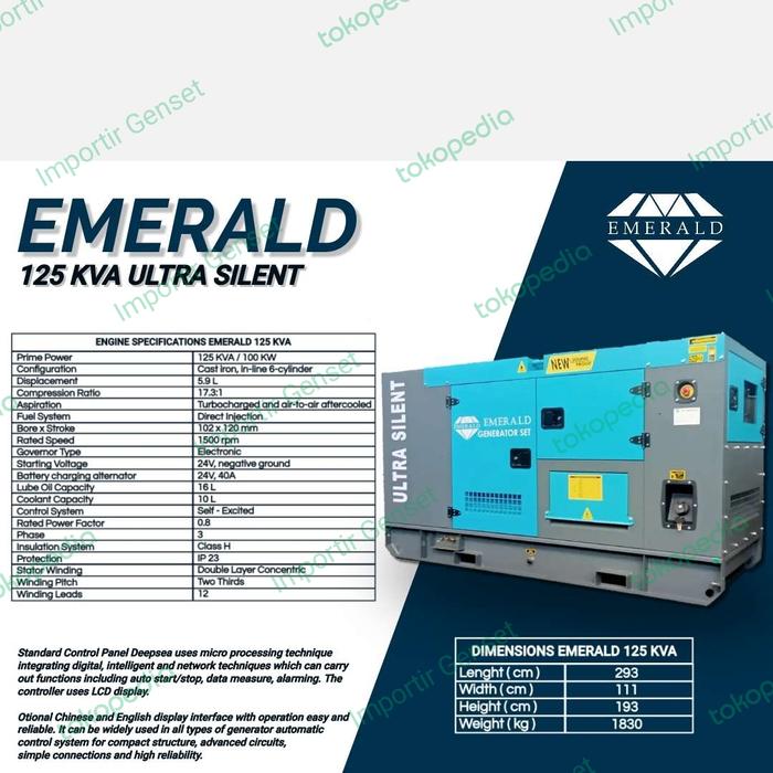 Jual Genset silent 125 kva | Genset silent 100 kw Emerald - Jakarta ...