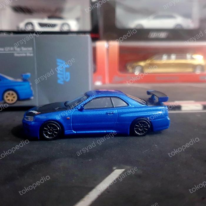 Jual Diecast Mini Gt Nissan Skyline GTR R34 Top Secret Blue no 531 swap ...