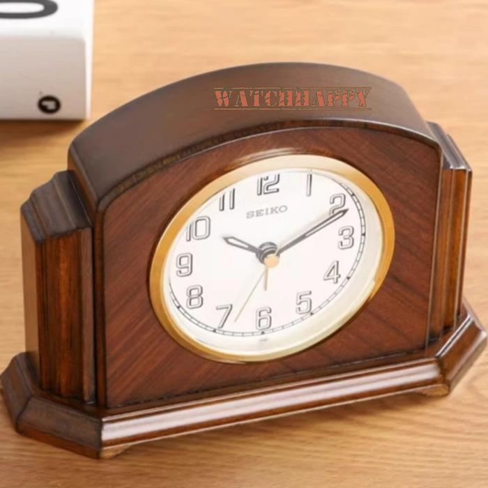 Jual WatchHappy Jam Meja SEIKO ORIGINAL QXE043B Alarm Wooden Clocks ...