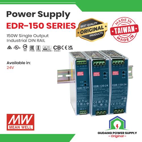 Jual EDR-150-24 DIN RAIL | MEAN WELL POWER SUPPLY ORGINAL | Produk Taiwan - Jakarta Barat ...