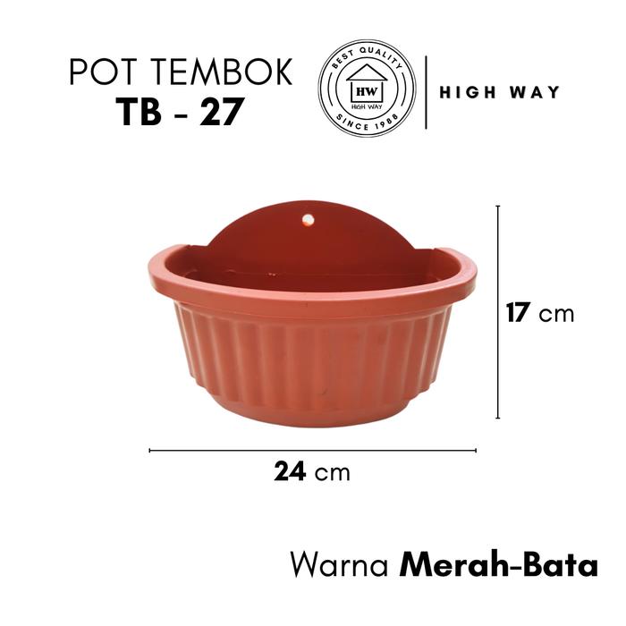 Jual HIGH WAY - Pot Tembok Plastik 27 Bunga Premium Tempel Dinding Paku ...