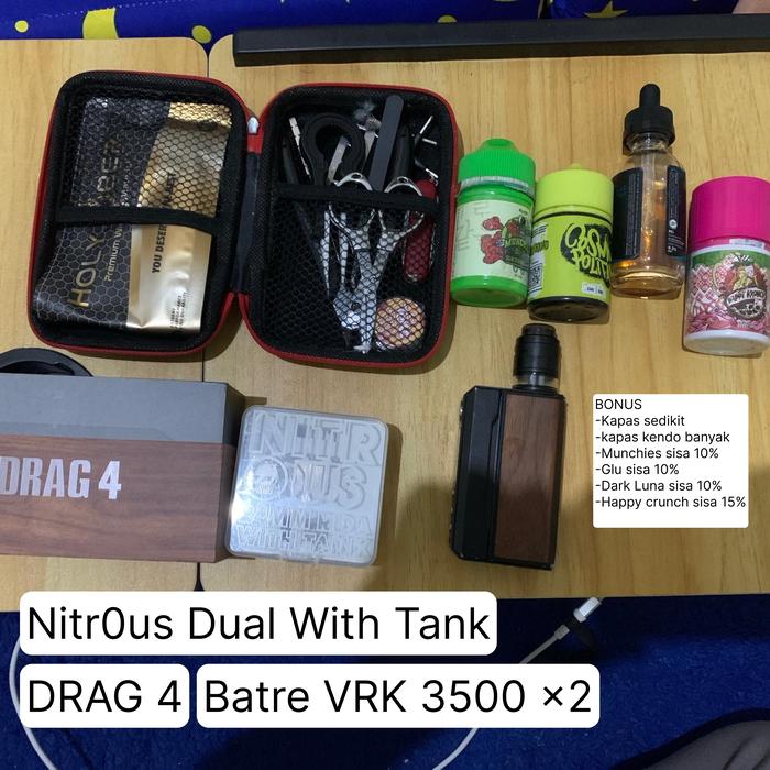 Jual Vape DRAG 4 + RDA Nitrous Dual Tank + VRK 3500 x 2 + Toolkit - Kab ...