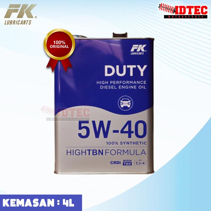 Jual OIL OLI FK Lubricant MOBIL DIESEL SOLAR DUTY CJ-4 5W40 5W-40 4 LITER - Kota Surabaya ...