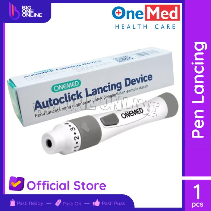Promo OneMed Autoclick Lancing Device, Pen Lancet Auto Click Jarum Tes ...