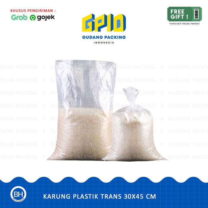 Promo (GOSEND/GRAB) Karung Plastik Transparan ukuran Beras 5Kg 30x45 ...