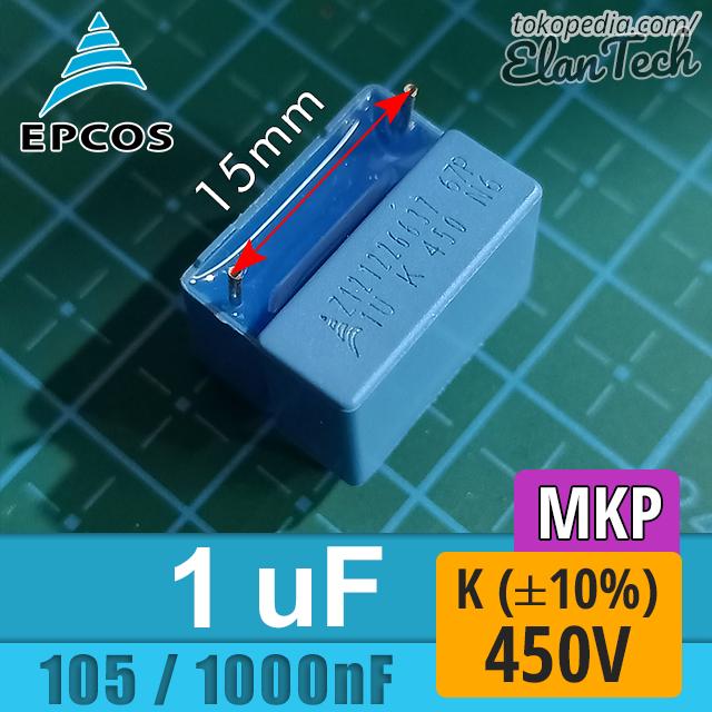 Jual Epcos 1uF / 105 450V MKP Polypropylene Capacitor Kapasitor ...