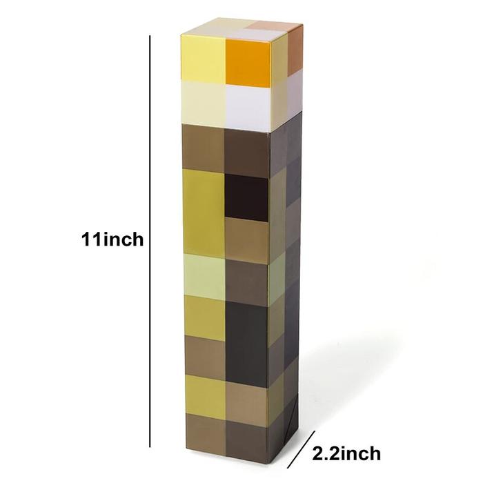 Promo Minecraft Brownstone lampu torch LED obor 11 inci lampu hias ...