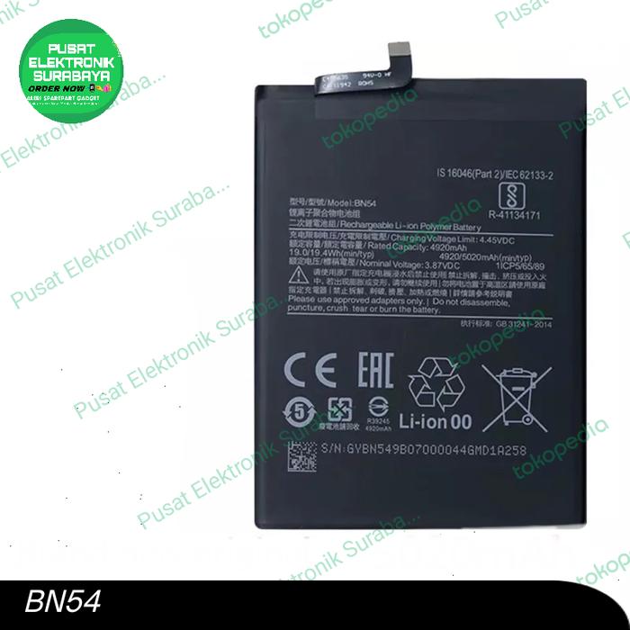 Jual BN54 BATERAI XIAOMI REDMI 9 / REDMI NOTE 9 / REDMI NOTE 9 PRO ...
