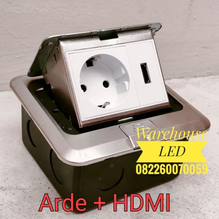 Promo Stop Kontak Lantai 3 modul Flip up Stopkontak Multi 3pin + Telp ...