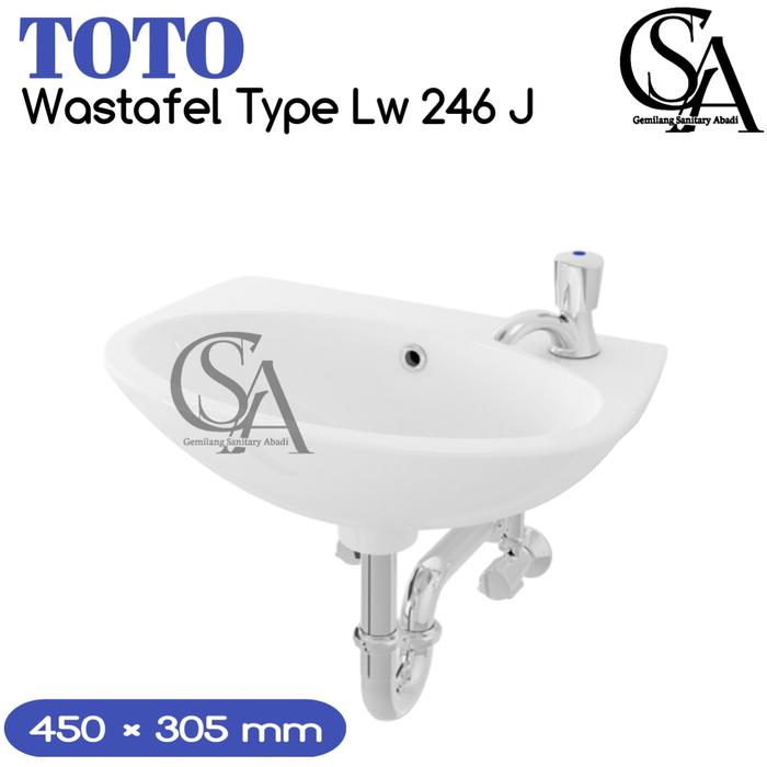 Jual Wastafel Toto LW246J Set Lengkap / Wastafel Toto Lw 246 J Komplit ...