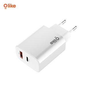 Jual OLIKE C400 CHARGER ADAPTER DUAL PORT USB TYPE-C FAST CHARGING 20W ...