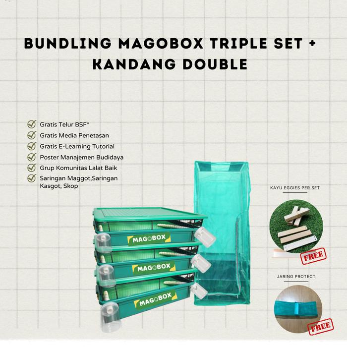 Jual Bundling Magobox Triple Set dengan Kandang BSF Rangka - Kota Depok - Magobox Official ...