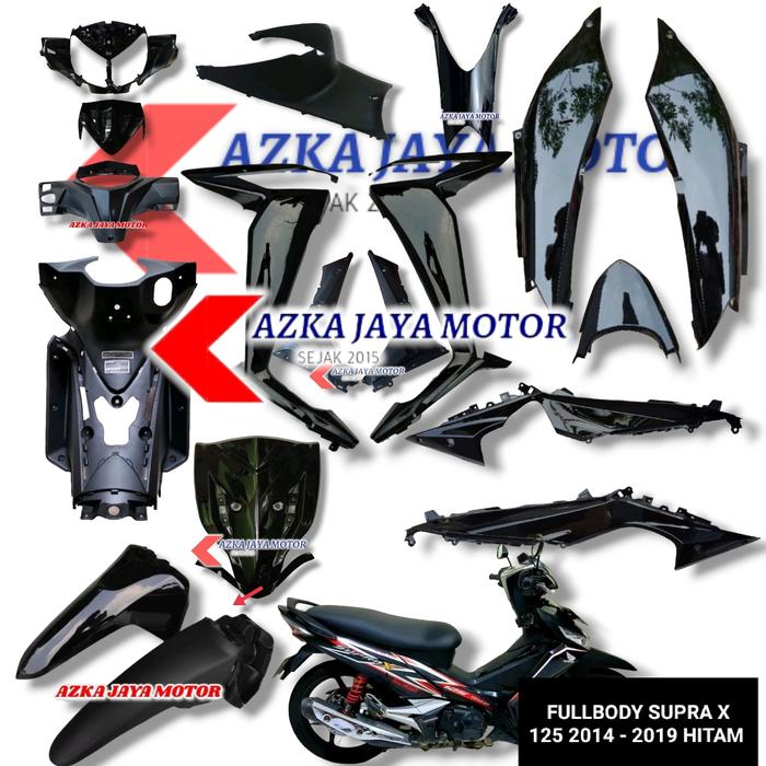 Jual FULLSET BODY KASAR HALUS SUPRA X 125 2014 - 2019 HITAM GLOSSY ...