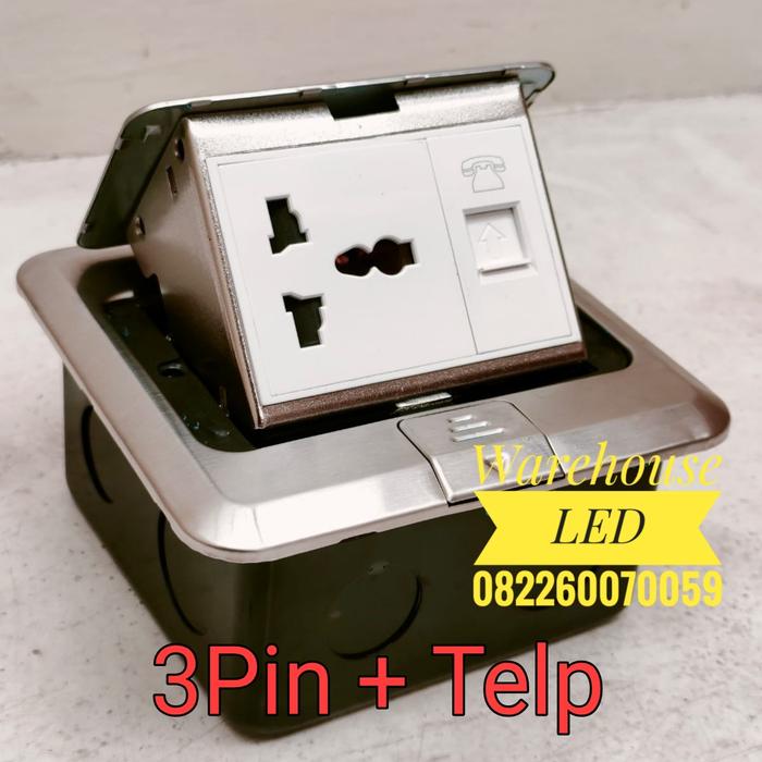 Jual Stop Kontak Lantai 3 Modul Flip Up isi Stopkontak ARDE EU + 2PIN ...