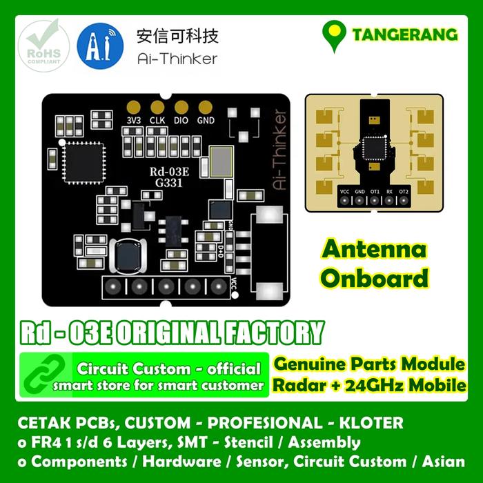 Jual Ai Thinker Modul UART RD03E RD-03E Sensor Radar 24G Onboard Antenna - Kota Tangerang ...
