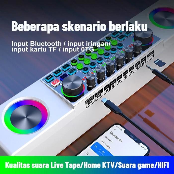 Jual Soundcard Speaker Sy6 Bluetooth Sound Card With Wireless Two Mic ...